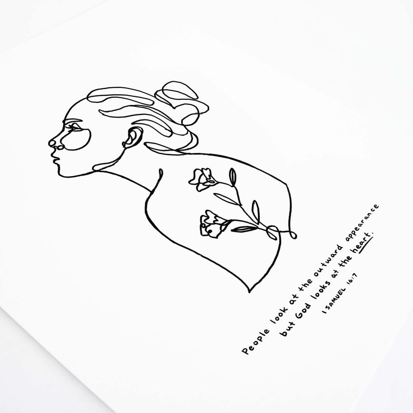 God Looks at the Heart - 1 Samuel 16:7 | Scripture Art Print – Painted ...
