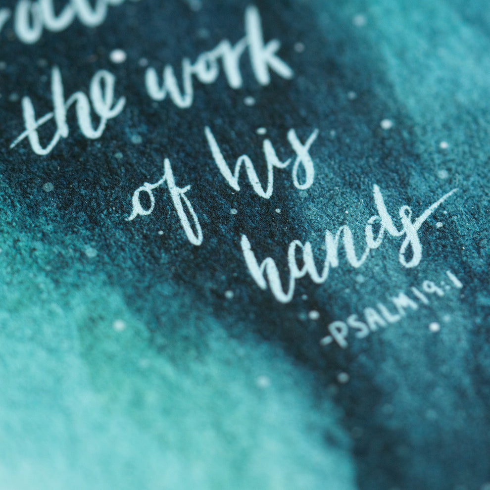 Aurora Night Sky - Psalm 19:1 | Scripture Art Modern – Painted Verses
