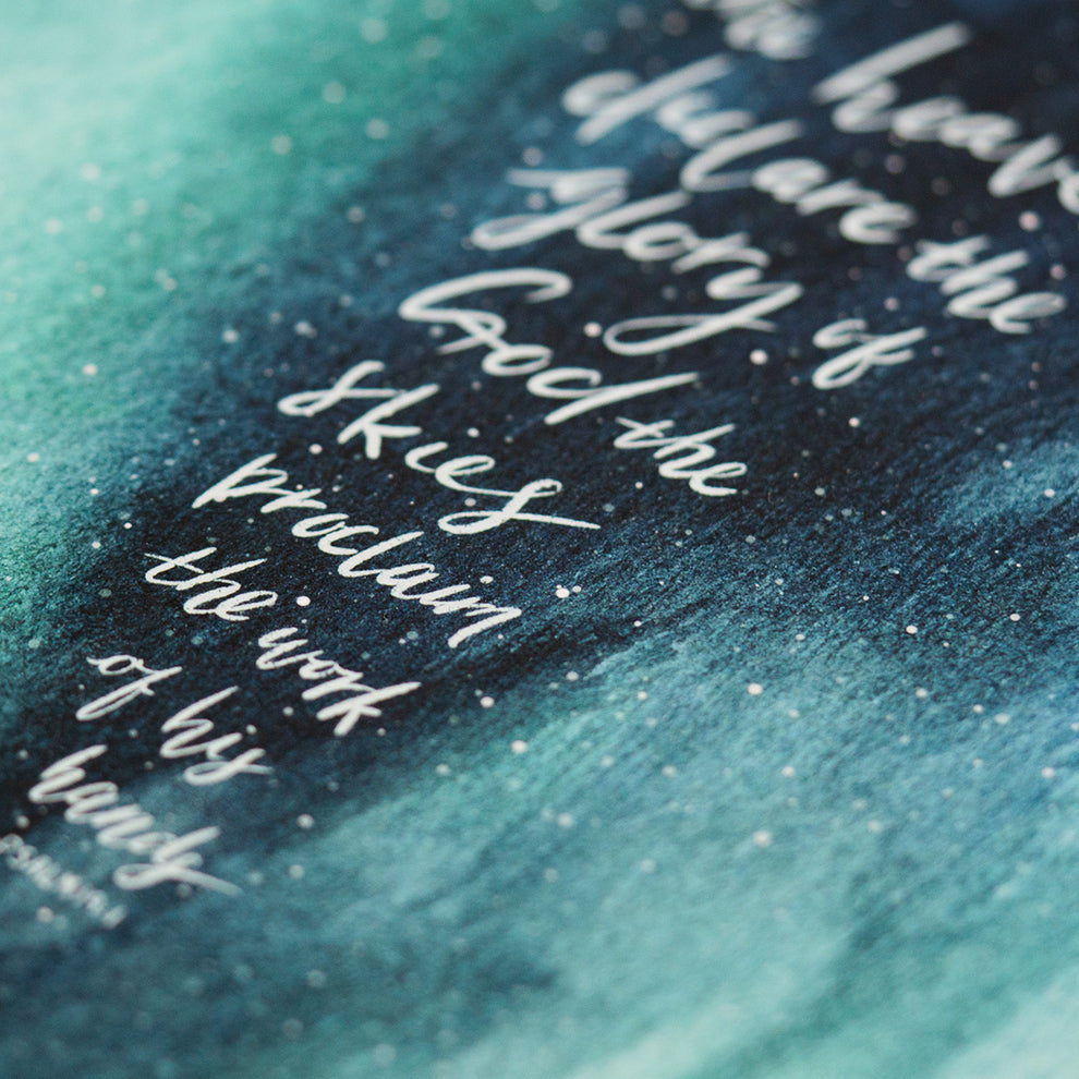 Aurora Night Sky - Psalm 19:1 | Scripture Art Modern – Painted Verses