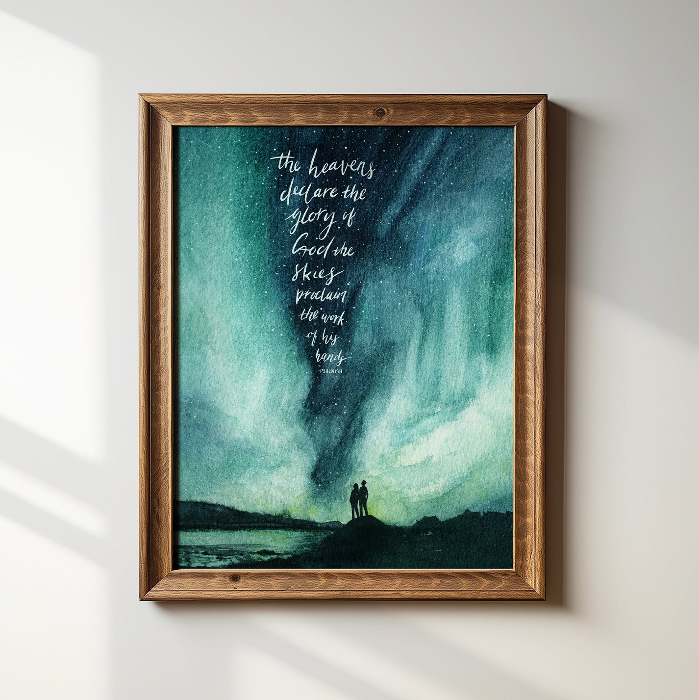 Aurora Night Sky - Psalm 19:1 | Scripture Art Modern – Painted Verses